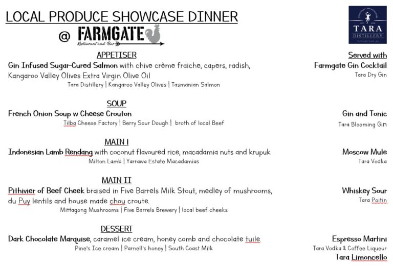 What’s On – Farmgate Restaurant