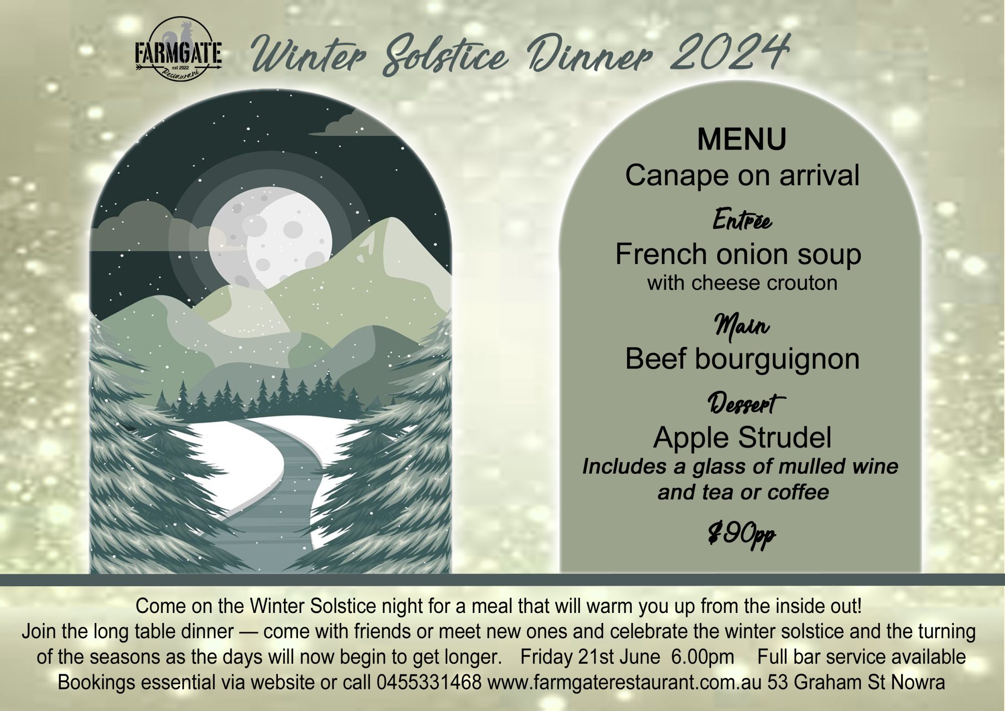 What’s On – Farmgate Restaurant